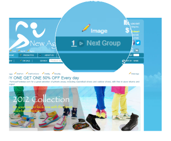 Create the header of your WebStore with themes and images specific to ...